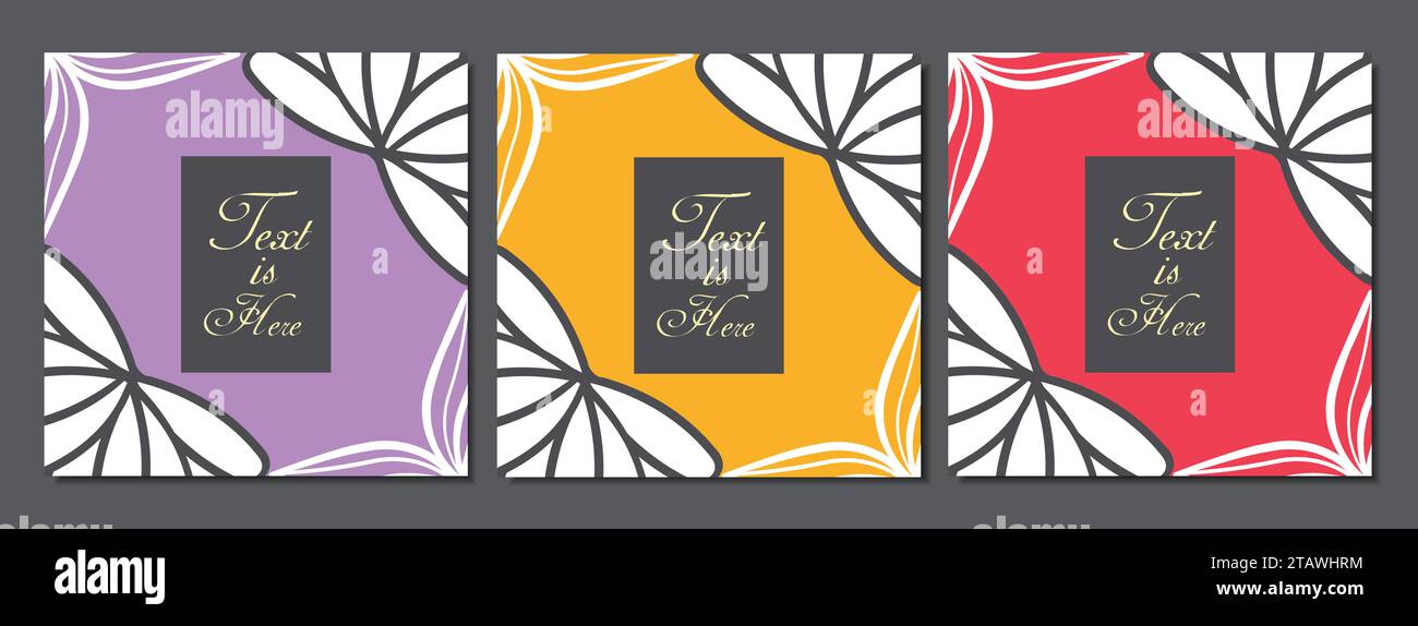 Greeting and invitations Card Set. Unique and creative universal ...