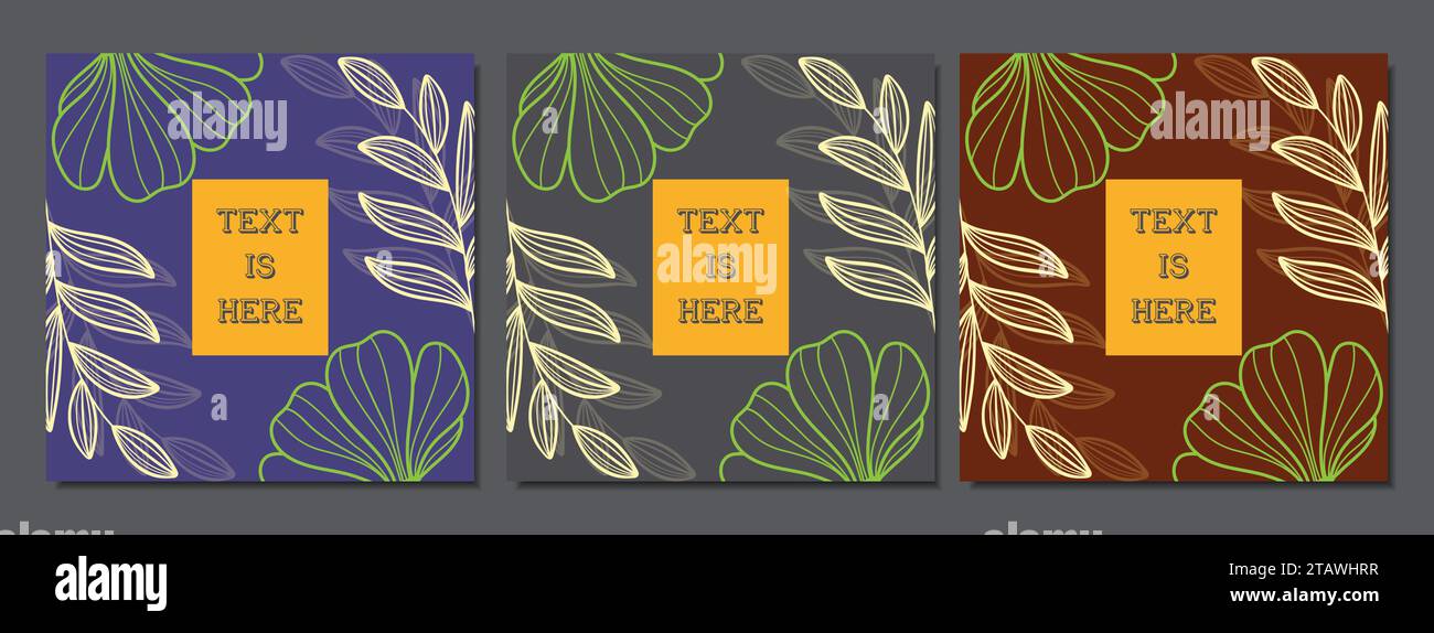 Greeting and invitations Card Set. Unique and creative universal ...