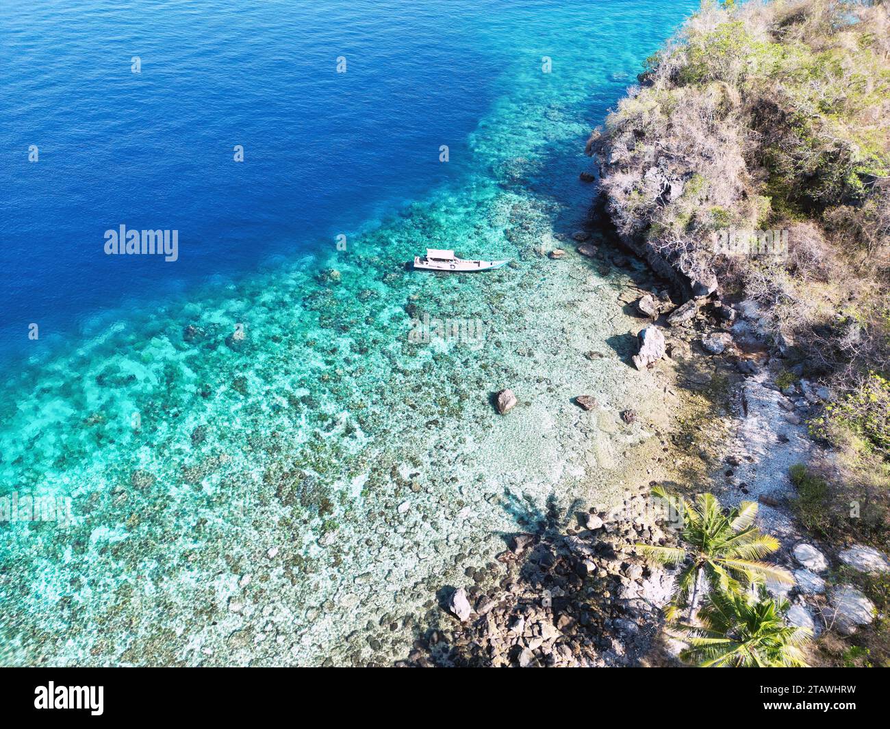 Indonesia Alor - Drone view Ternate Island coast line Stock Photo - Alamy