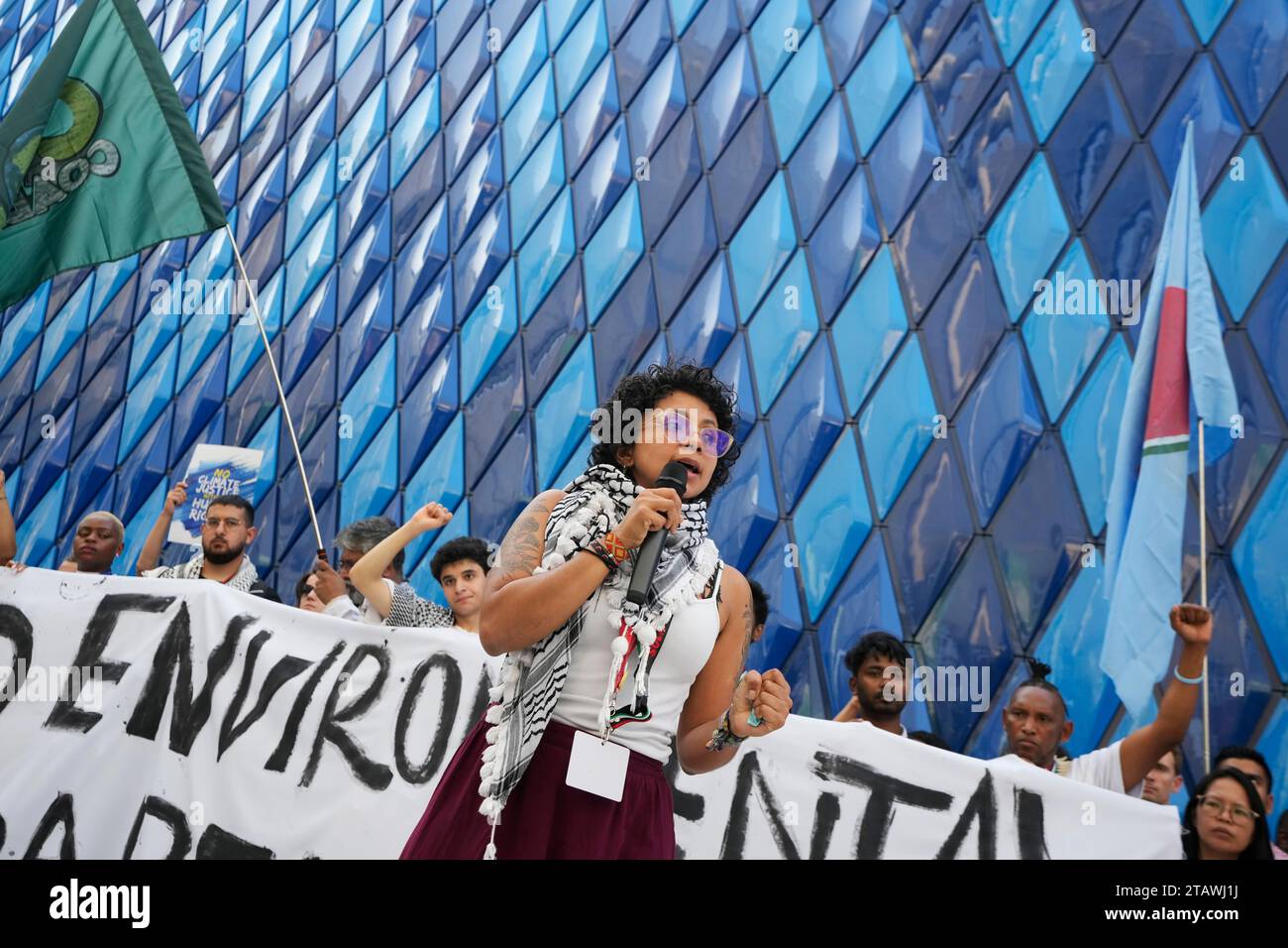 Gina Marcela Cortes Valderrama leads a protest against the Israel-Hamas ...