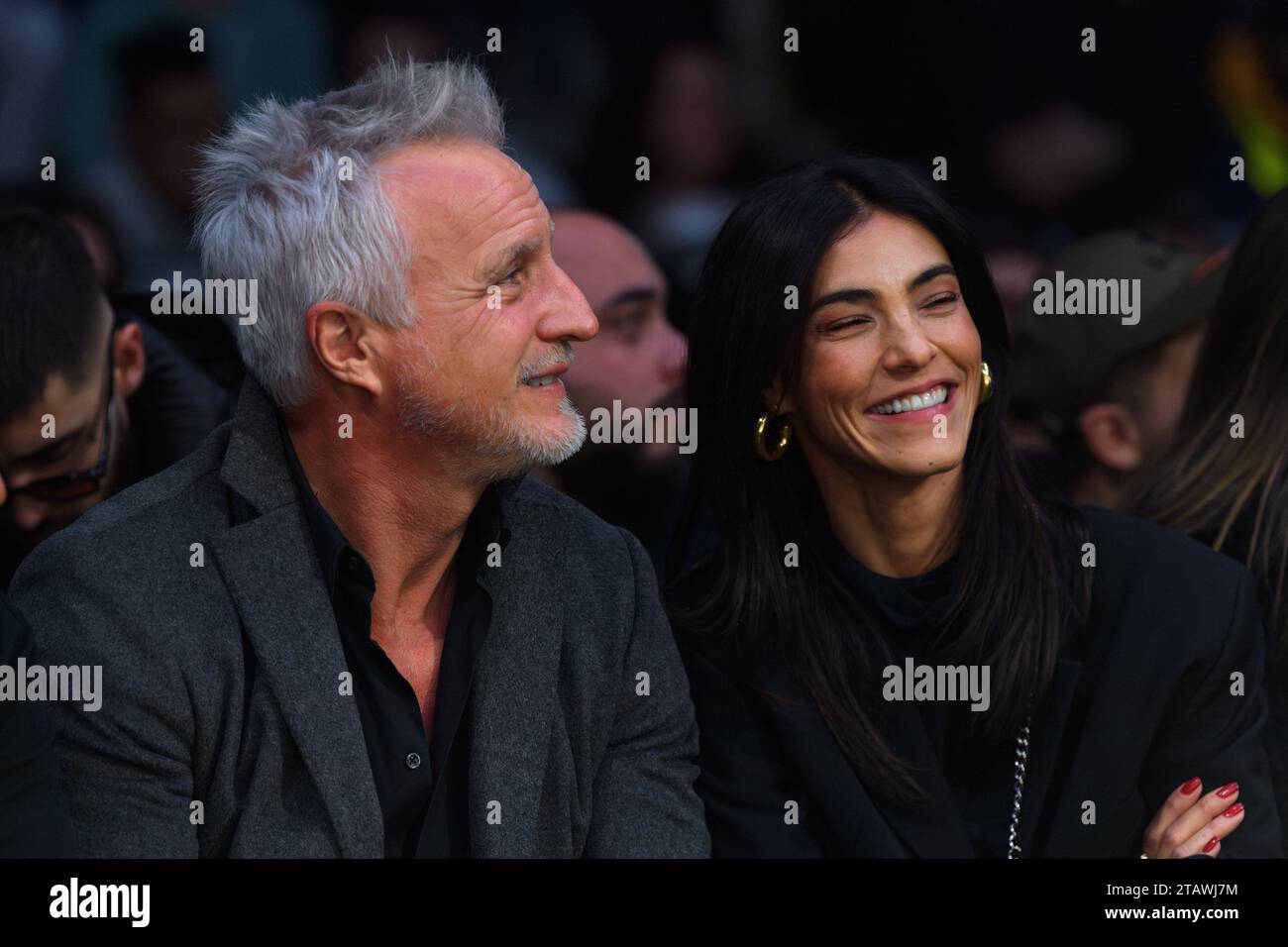 Marseille, France. 02nd Dec, 2023. David Ginola and Maeva Denat watch ...