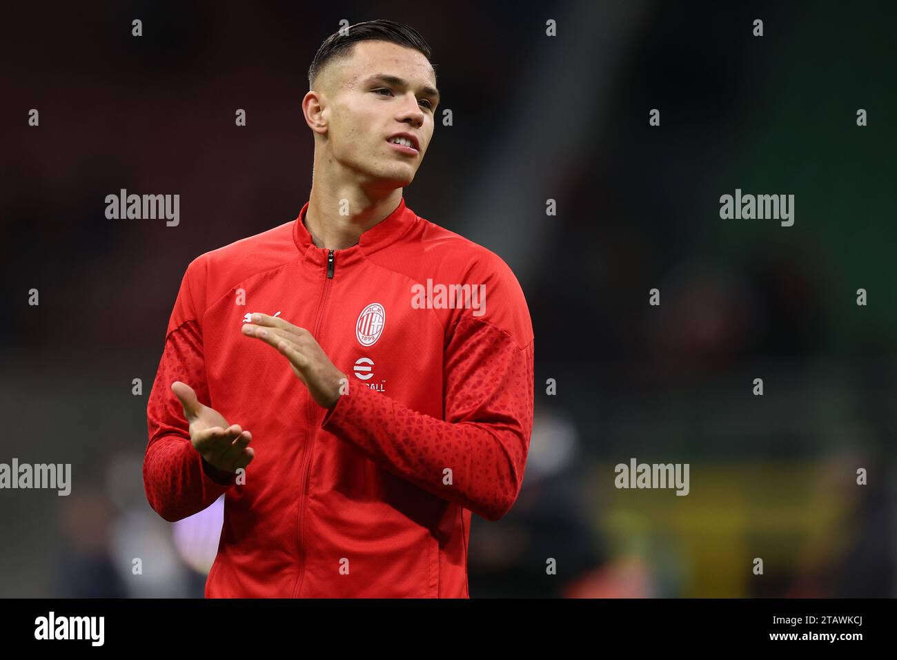 Milano, Italy. 02nd Dec, 2023. Jan-Carlo Simic of Ac Milan celebrates ...