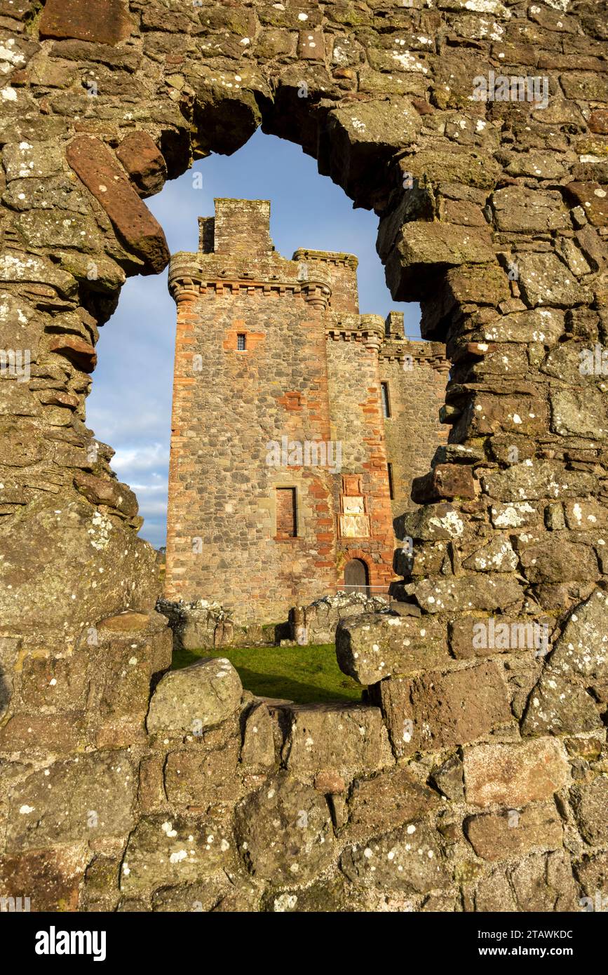 Balvaird Castle in Perthshire is a traditional late medieval tower ...
