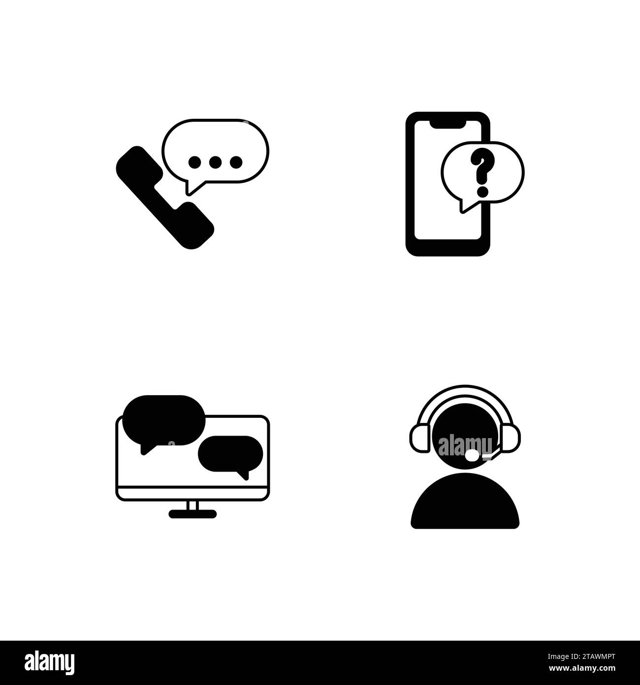 Support Costumer Service Icon Set Vector. Collection Costumer Service ...