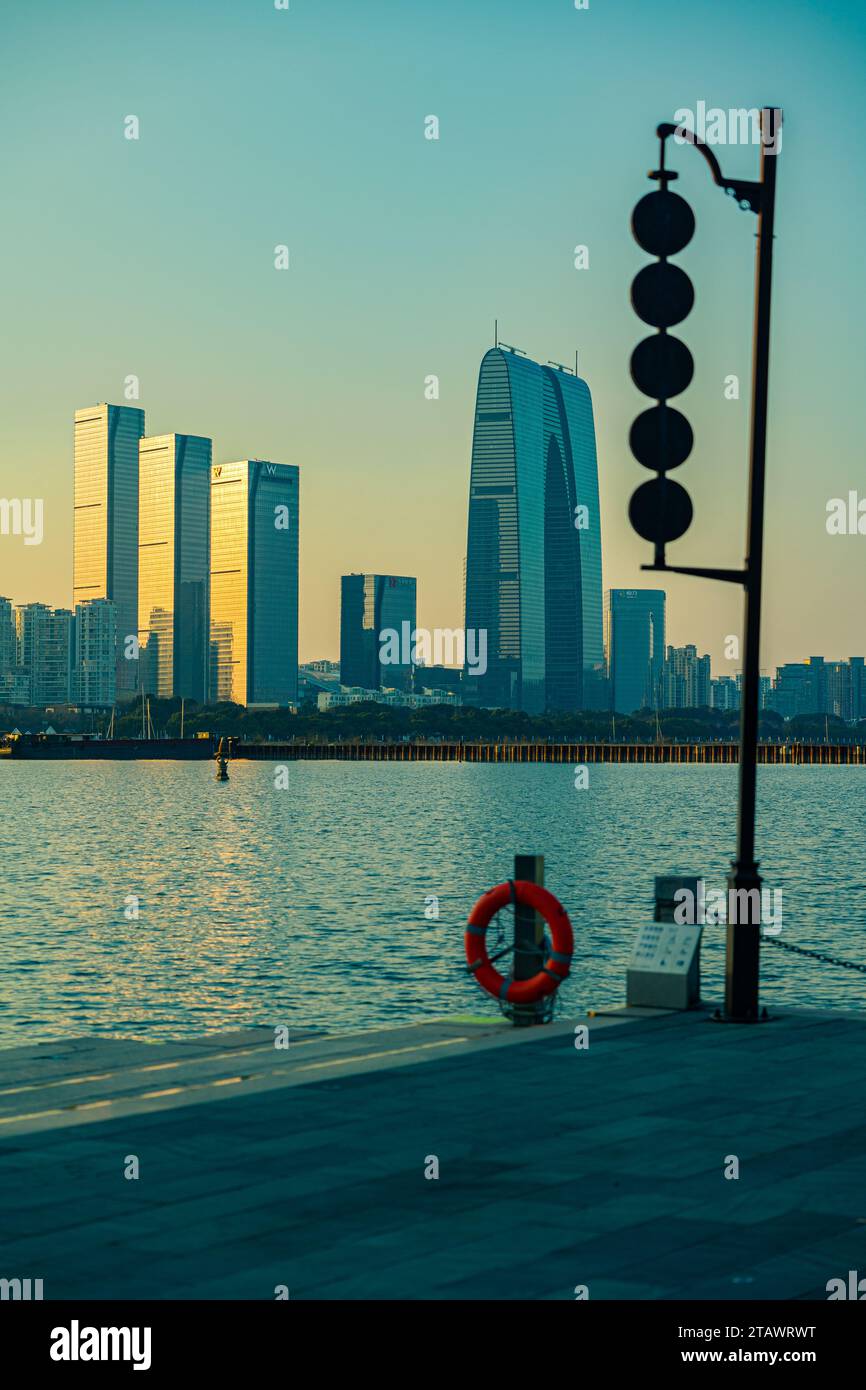 urban view around jinjihu lake Stock Photo - Alamy