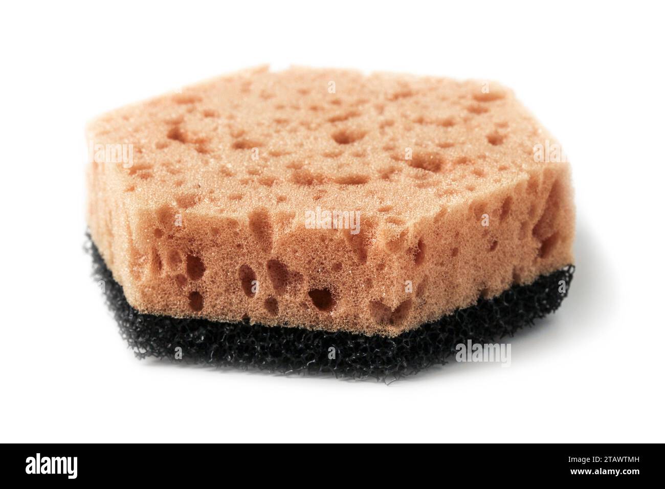 Dish washing sponge close up isolated on white background Stock Photo ...