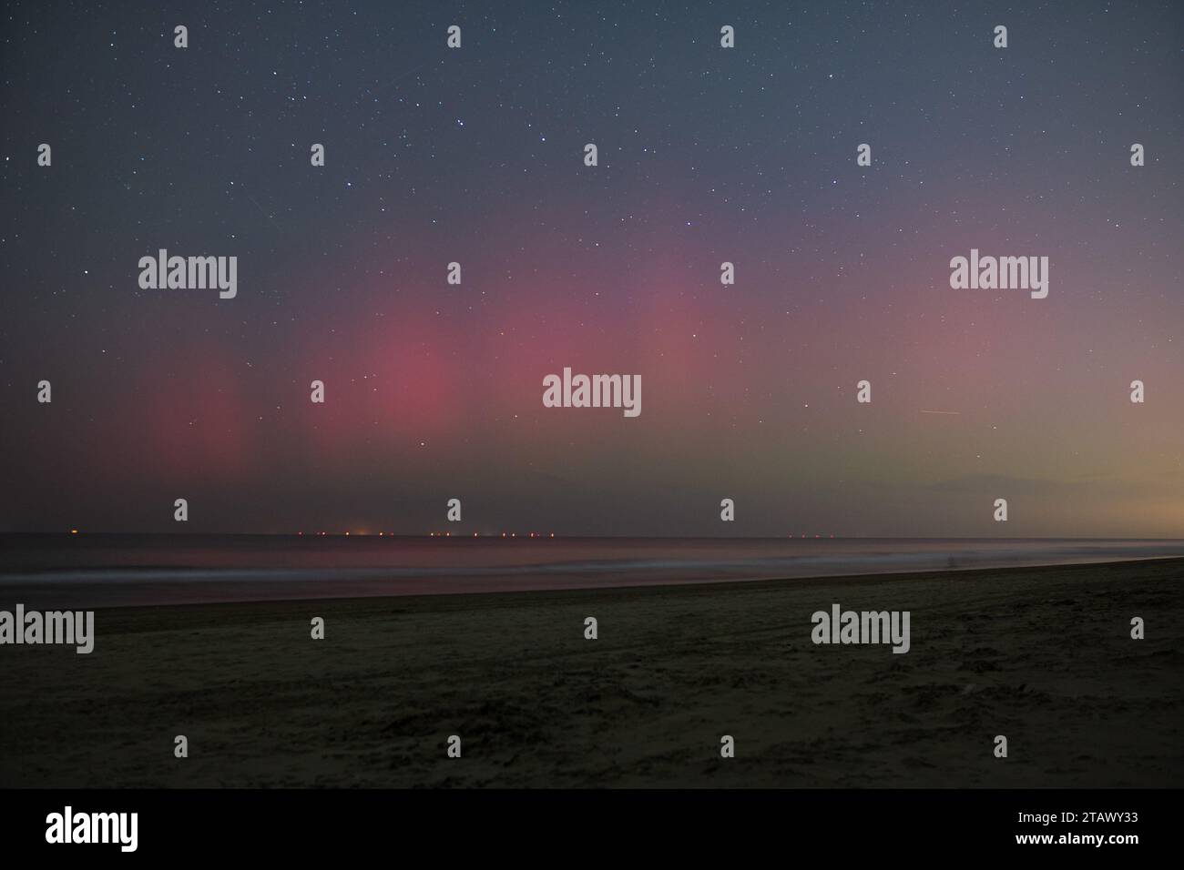 Northern lights over the North Sea Stock Photo - Alamy