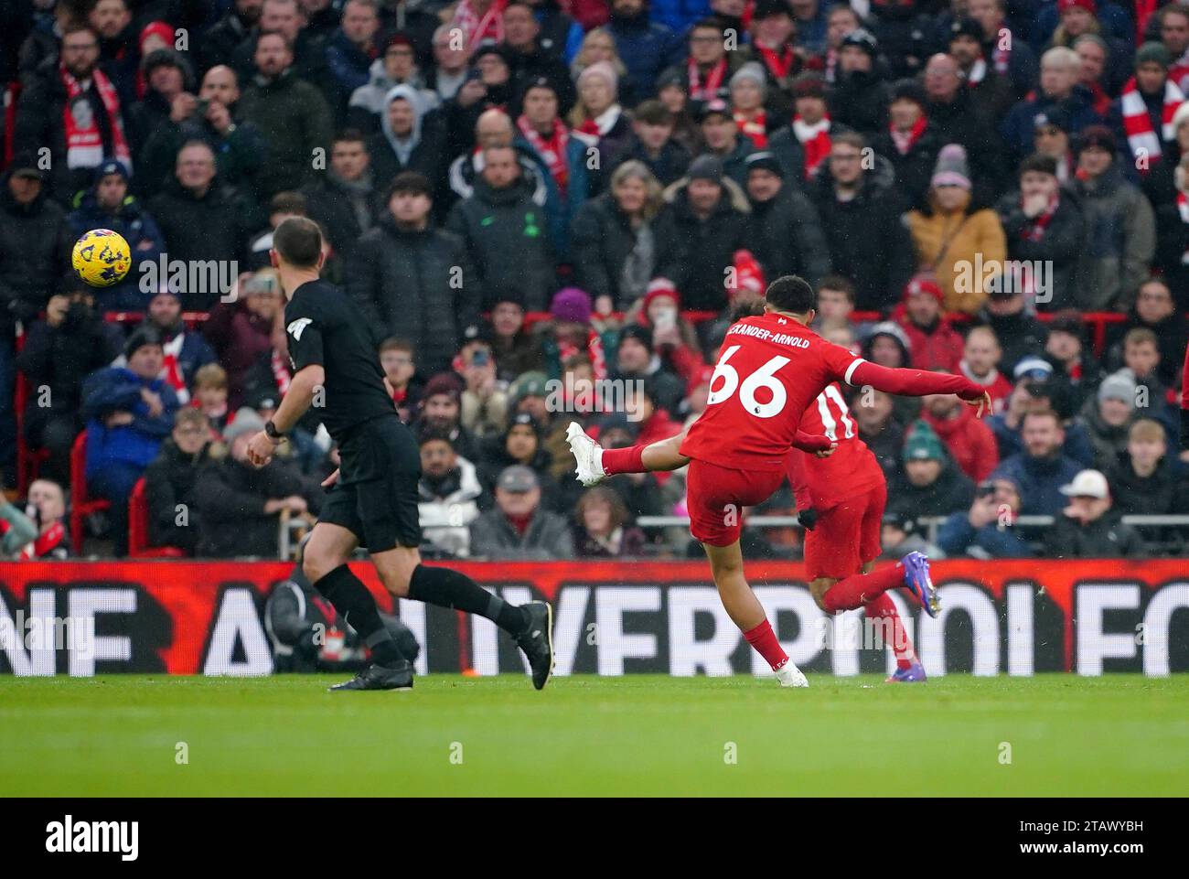 Liverpool's Trent Alexander-Arnold scores from a direct free kick for ...