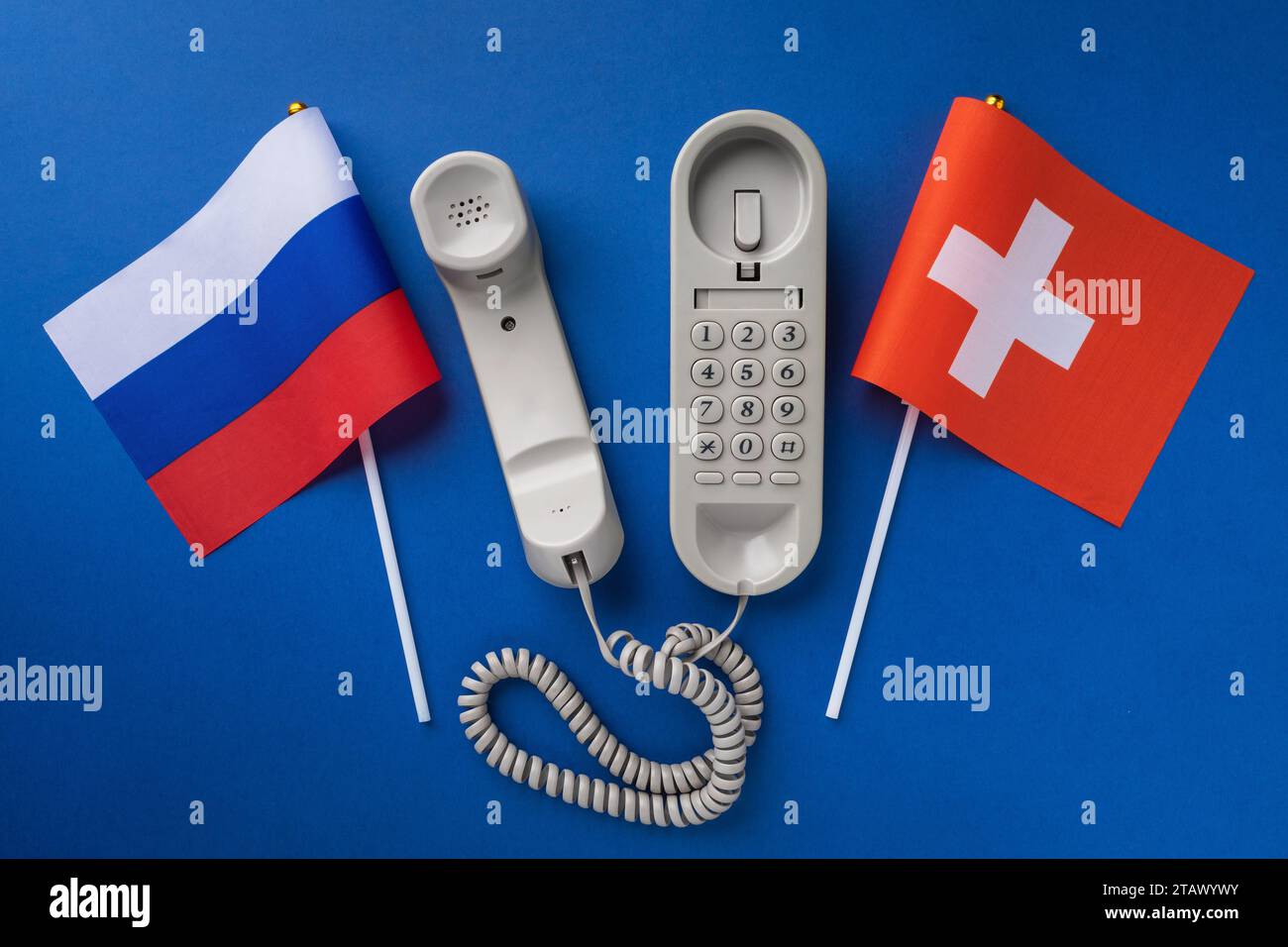 Russia switzerland two flags hi-res stock photography and images - Alamy