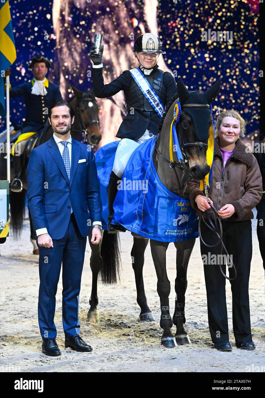 STOCKHOLM 20231203 Selma Gustafsson Thelin with the horse Barravalley ...