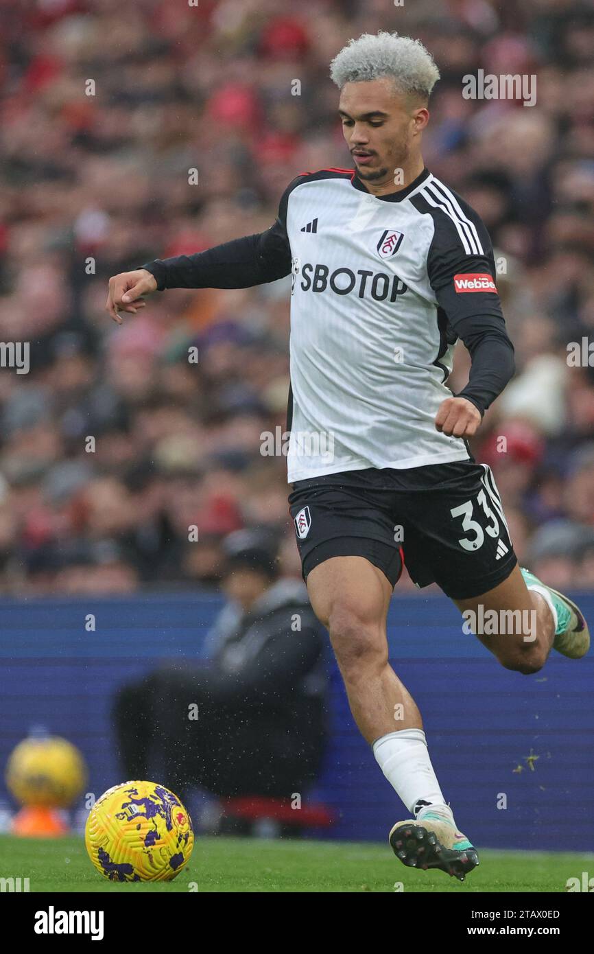 Antonee Robinson #33 of Fulham in action during the Premier League ...