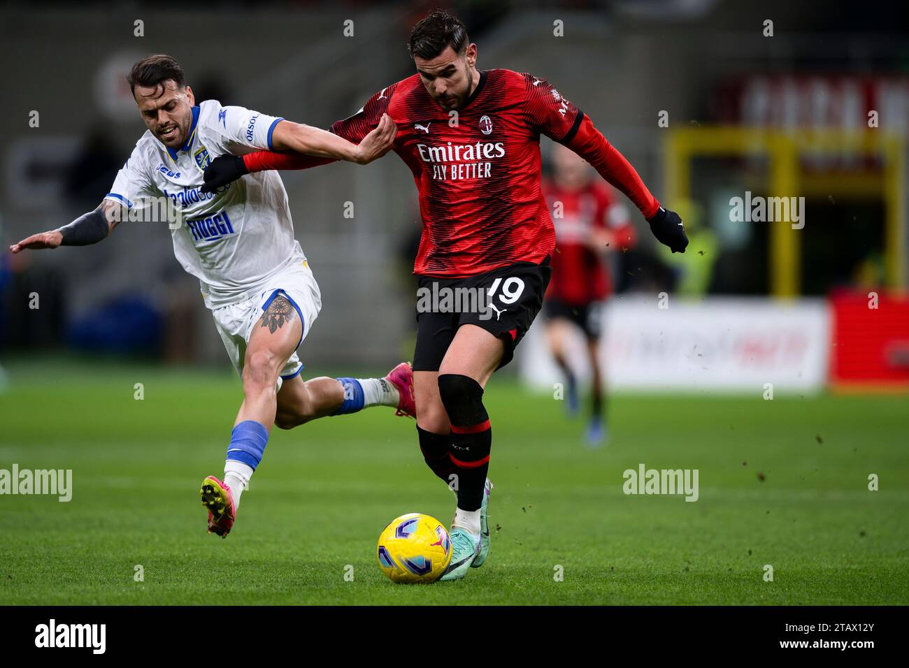 Milan, Italy. 2 December 2023. Theo Hernandez of AC Milan competes for ...