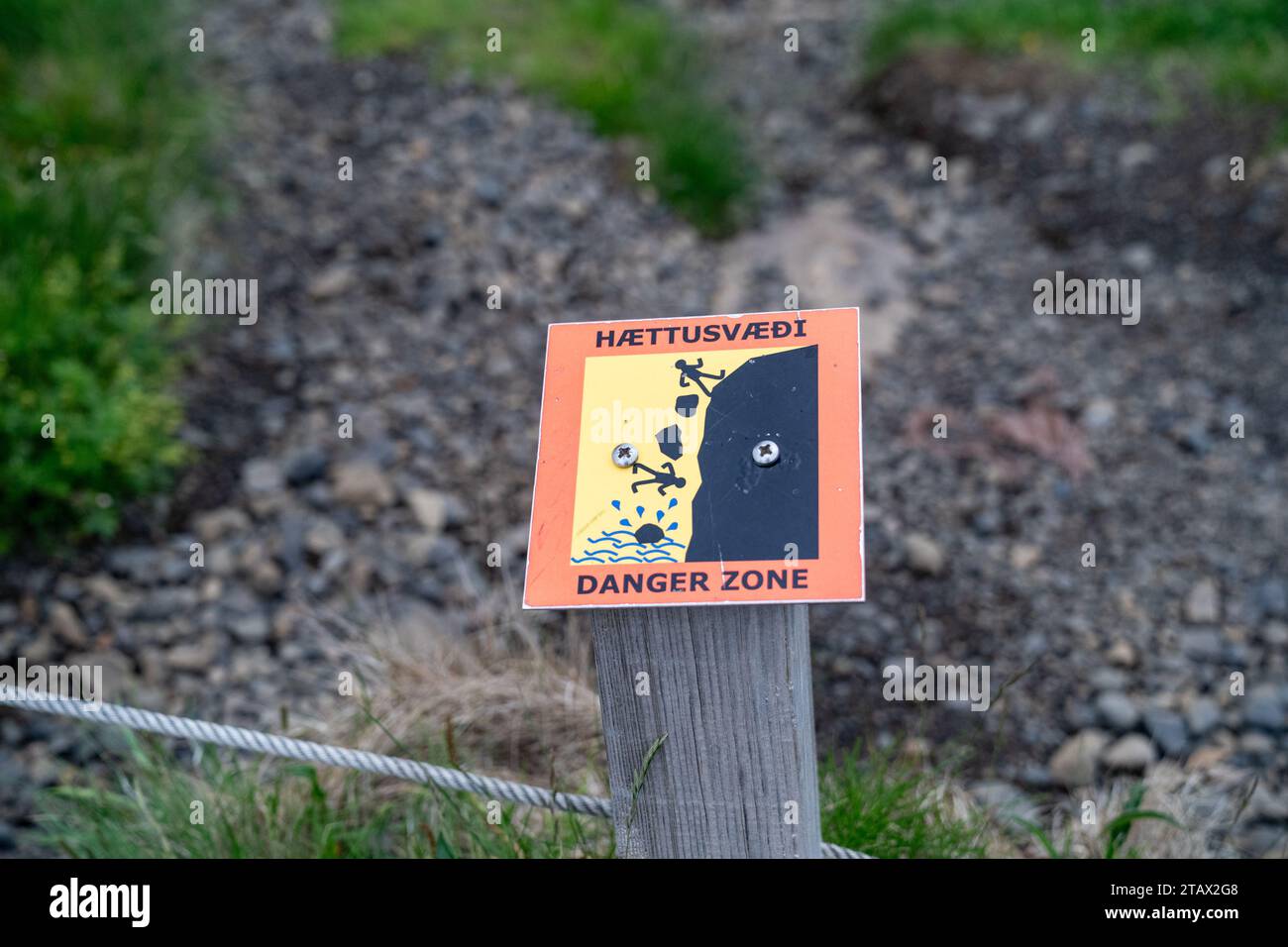 Icelandic sign in English reads Danger Zone, warning tourists not to ...