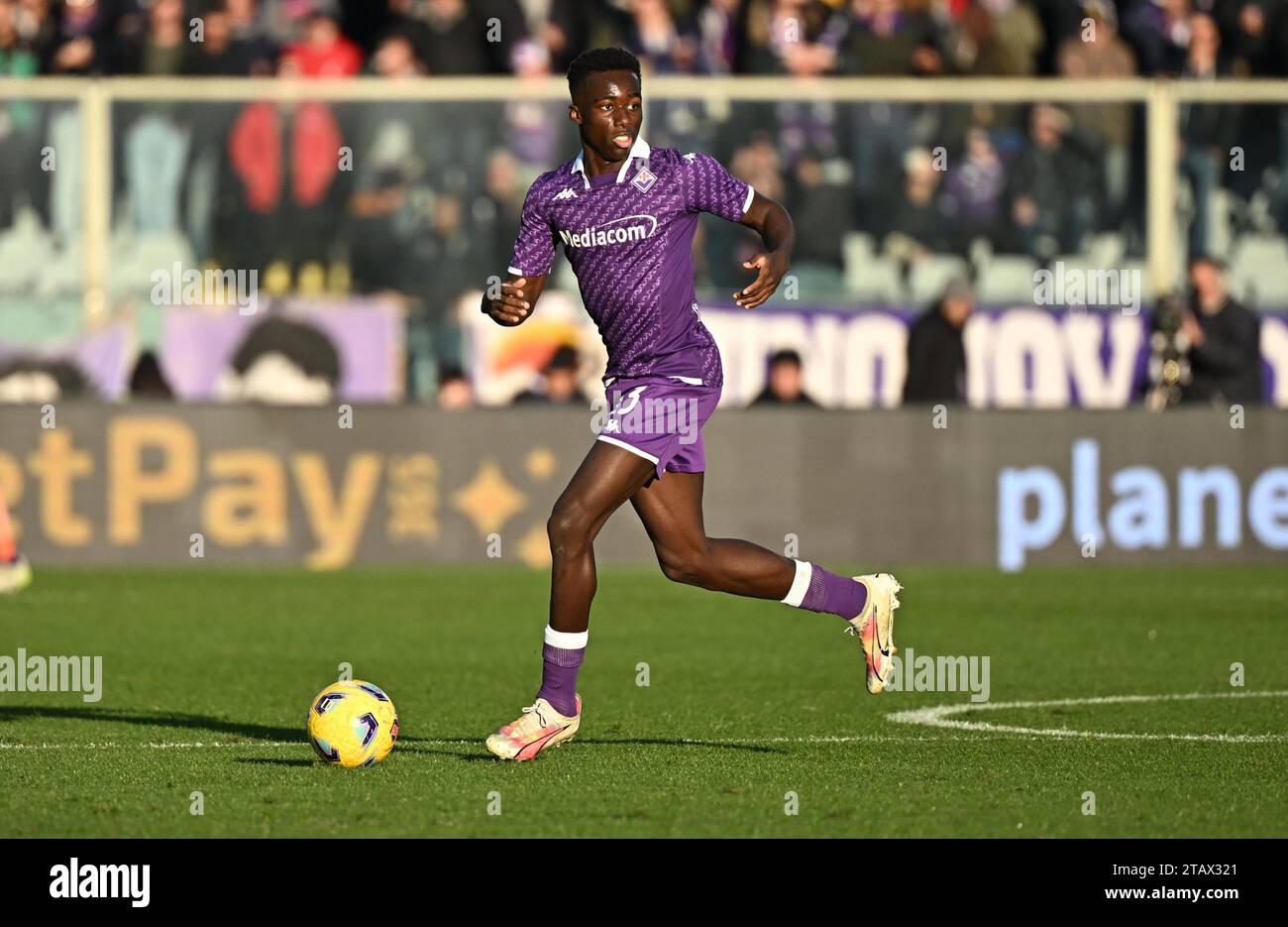December 3, 2023, Florence, Italy: Fiorentina's defender Michael Kayode ...