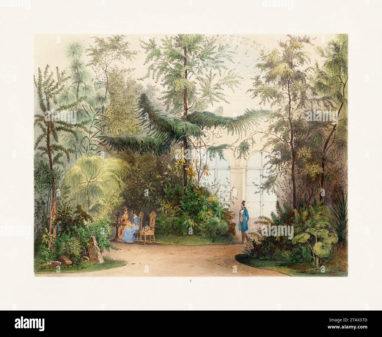 Antique 18th-century illustration: Winter gardens at Vienna's Imperial ...
