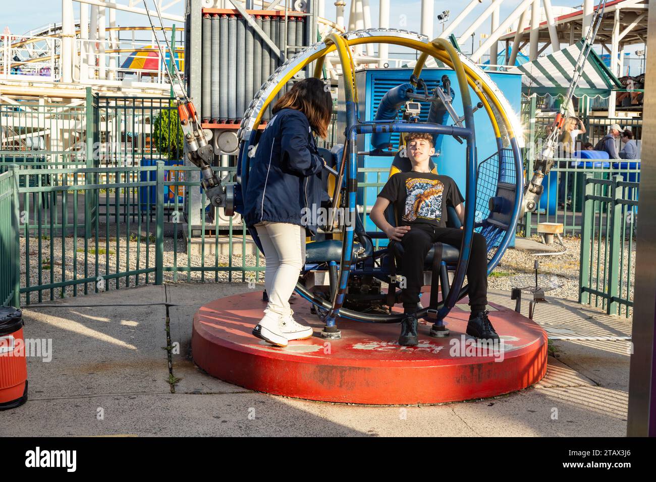 Slingshot ride Coney Island, Brooklyn, New York, United States of ...