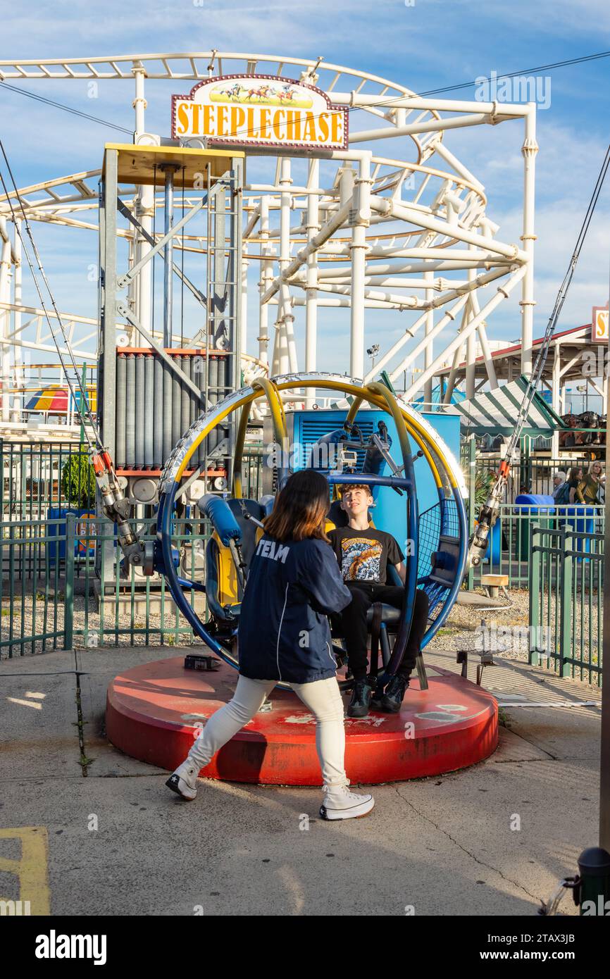 Slingshot ride Coney Island, Brooklyn, New York, United States of ...