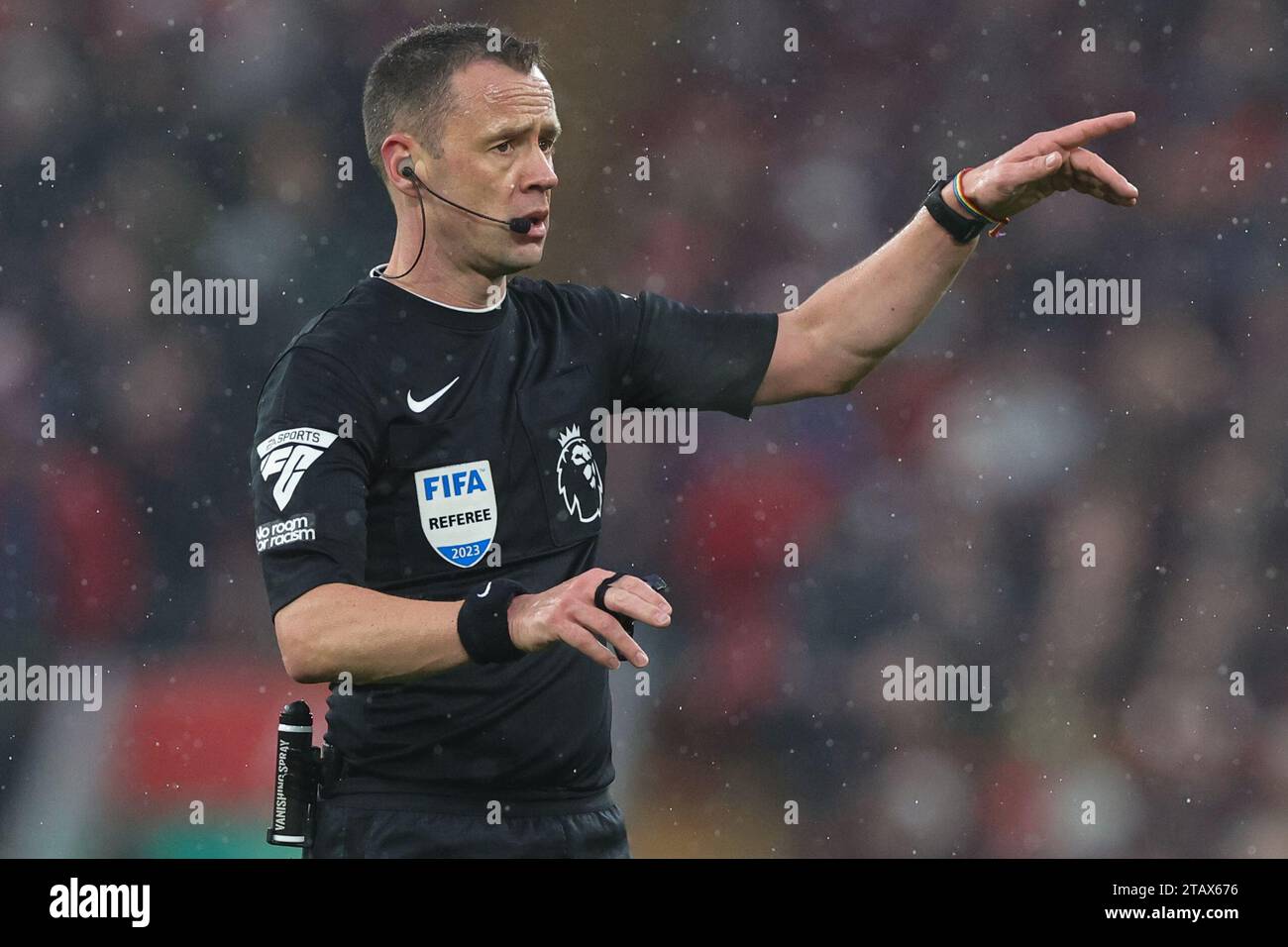 Referee Stuart Attwell during the Premier League match Liverpool vs ...