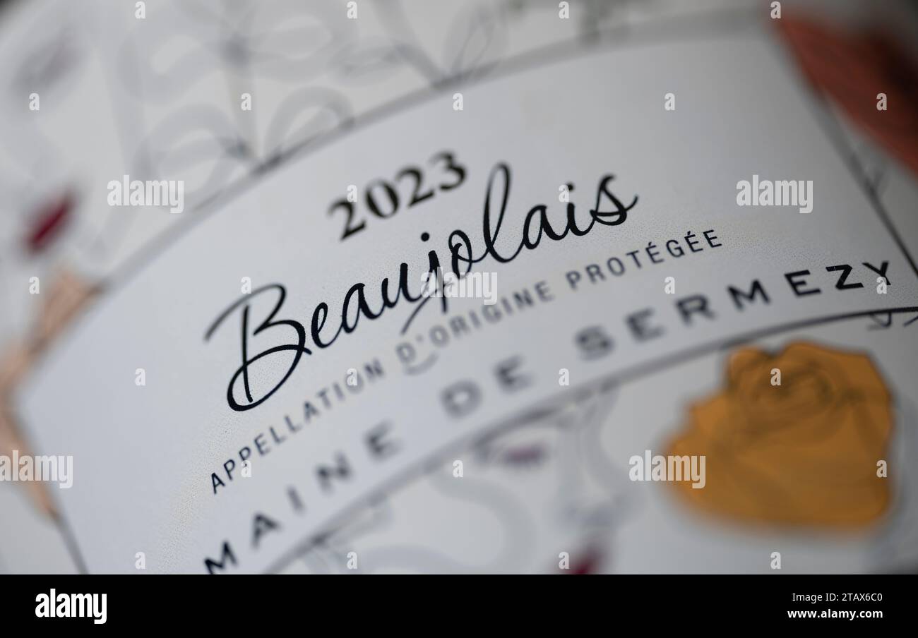 2023 beaujolais nouveau wine label hi-res stock photography and images ...