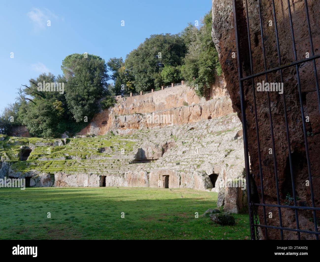 Roman amphitheater in the town of Sutri as seen from entrance gate ...