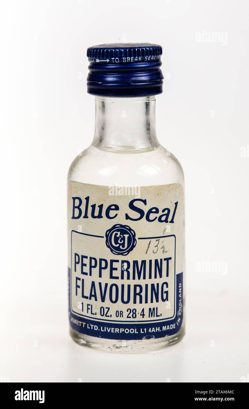 Blue Seal peppermint flavouring food additive from the 1960s Stock ...