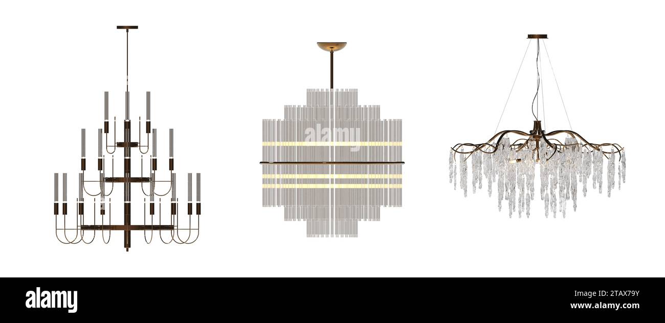 chandelier on the ceiling isolated on white background, hanging lamp ...