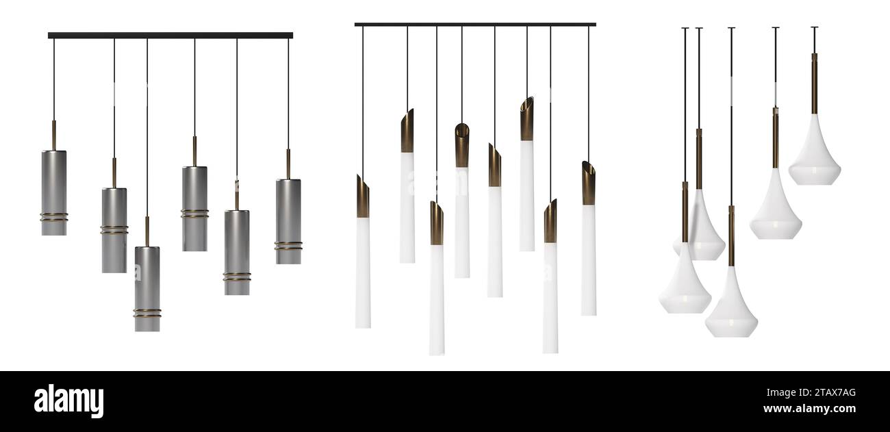 chandelier on the ceiling isolated on white background, hanging lamp ...