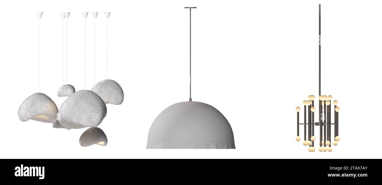 chandelier on the ceiling isolated on white background, hanging lamp ...