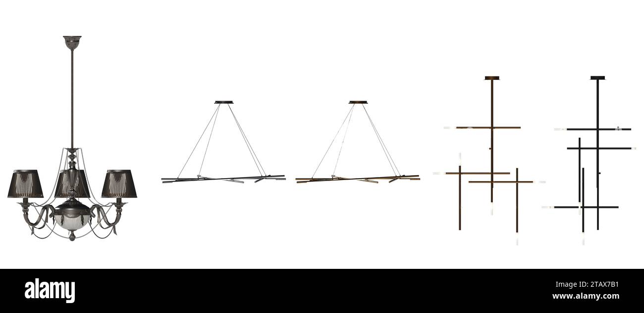 chandelier on the ceiling isolated on white background, hanging lamp ...