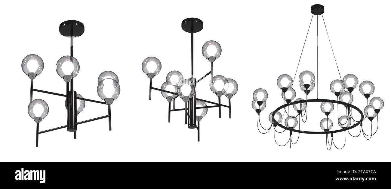 chandelier on the ceiling isolated on white background, hanging lamp ...