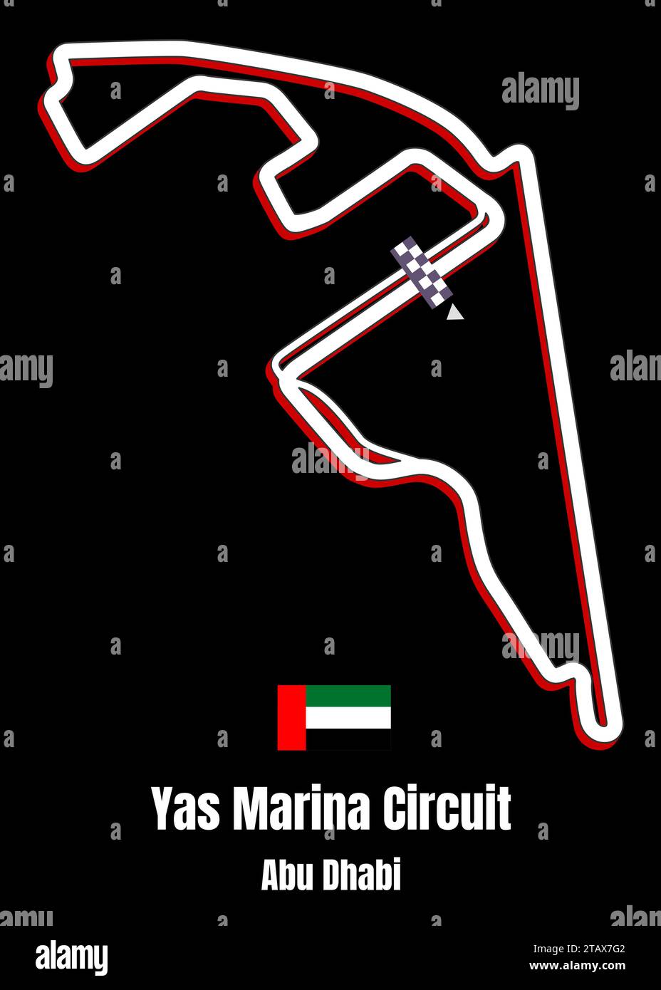 Yas Marina Circuit in Abu Dhabi UAE, United Arab Emirates Stock Vector ...
