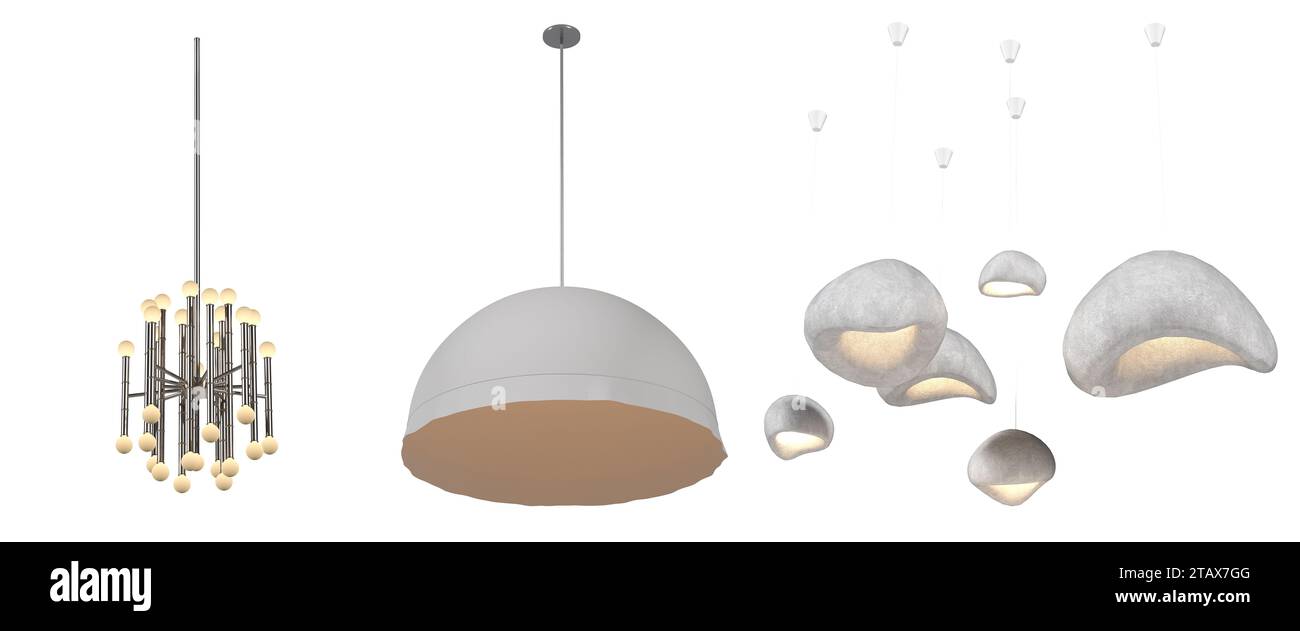 chandelier on the ceiling isolated on white background, hanging lamp ...