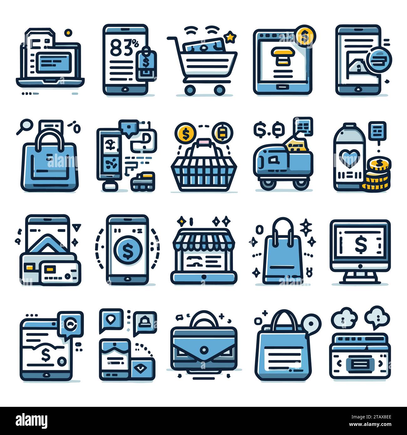 Icons for e-commerce and shopping. Line icons for online shopping ...