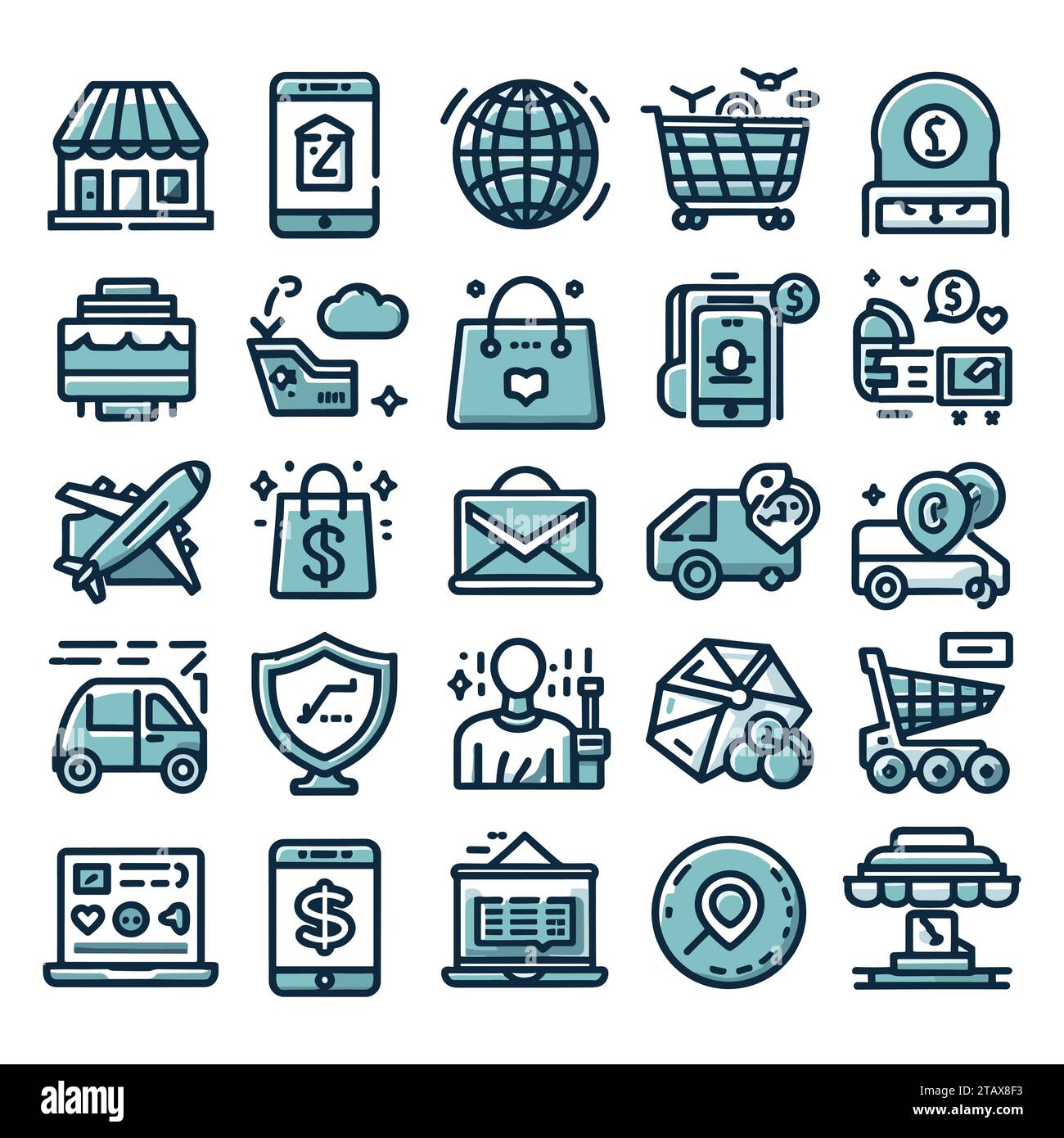 Icons for e-commerce and shopping. Line icons for online shopping ...