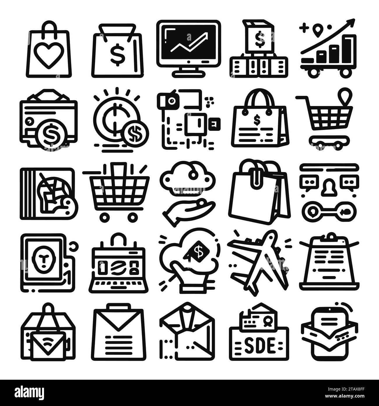 Icons for e-commerce and shopping. Line icons for online shopping ...