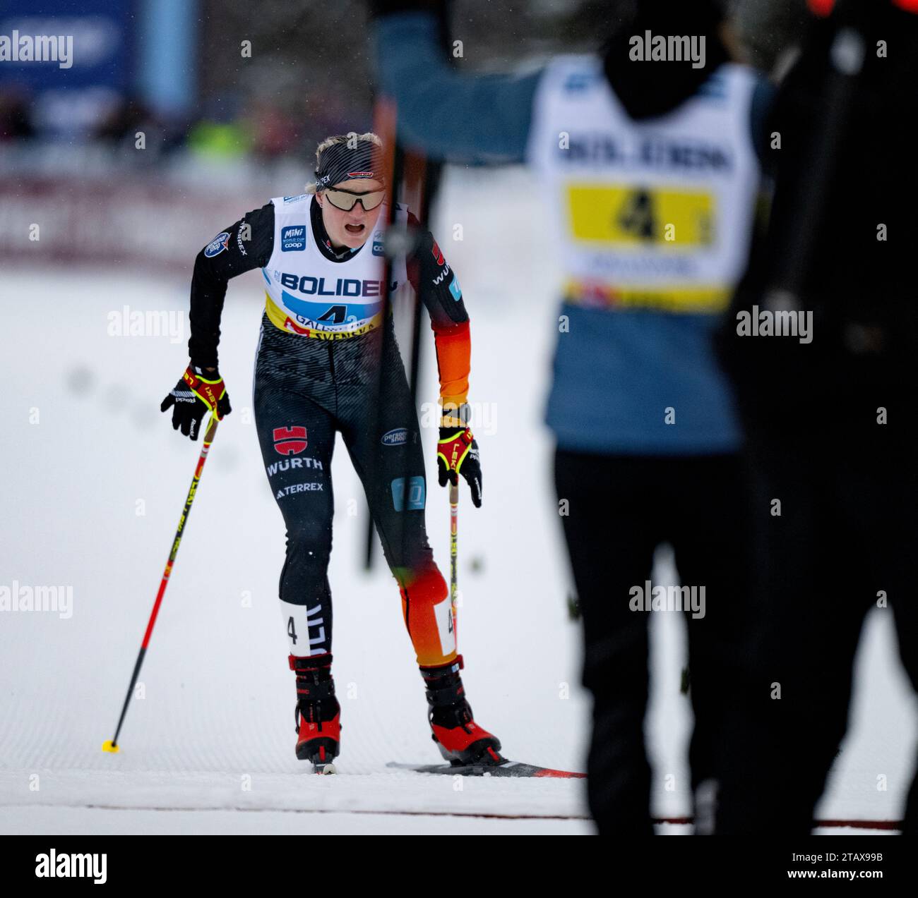 Victoria Carl of Germany passes the finishing line during the Women's ...
