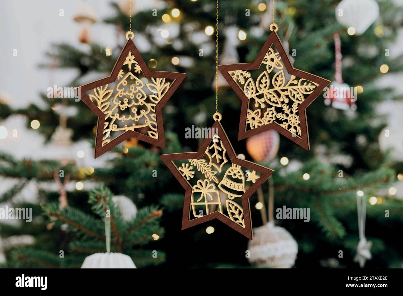 CHRISTMAS STARS ORNAMENTS Laser Cut File Svg New Year Laser Cut Designs ...