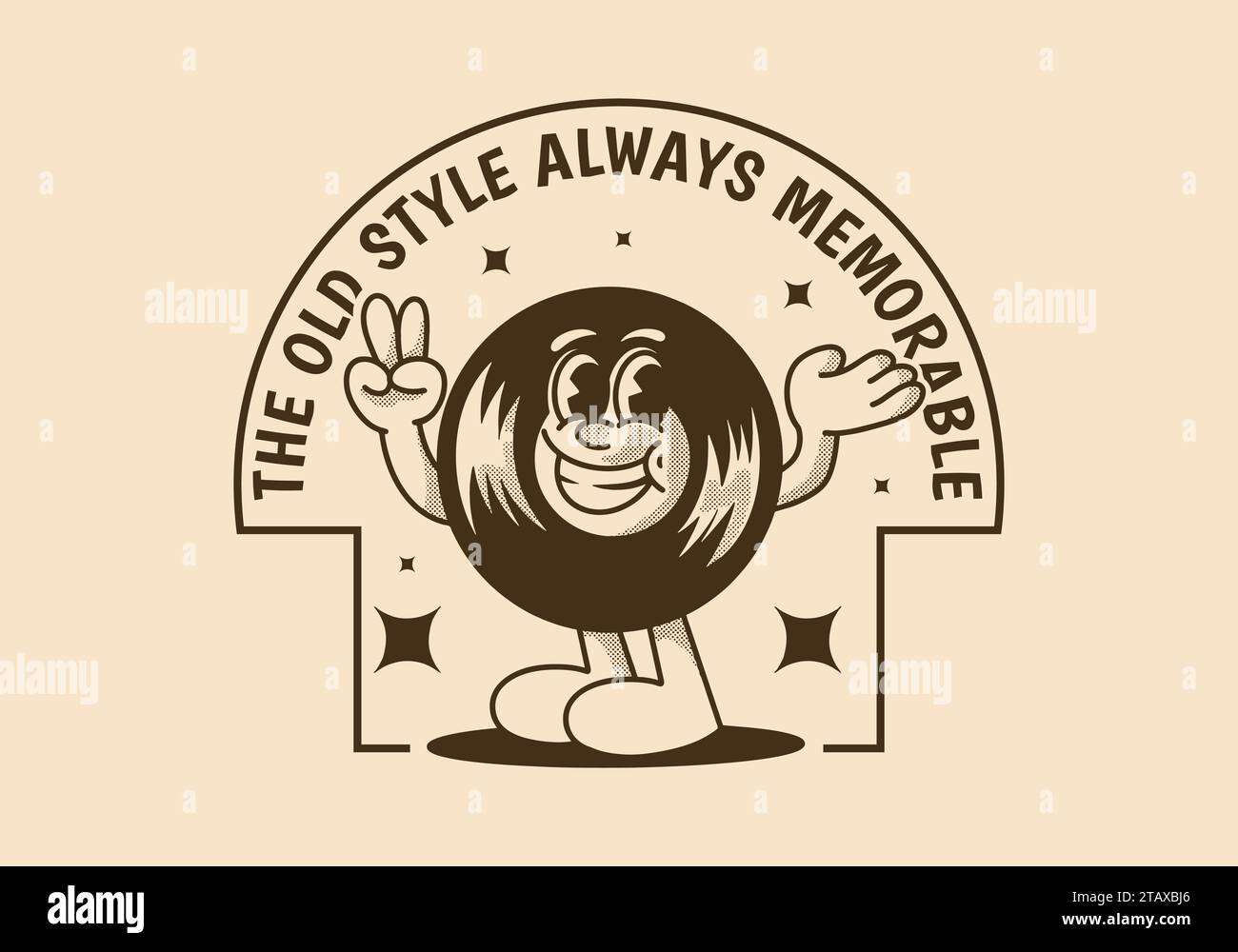 The old style always memorable. Vintage character illustration of vinyl ...