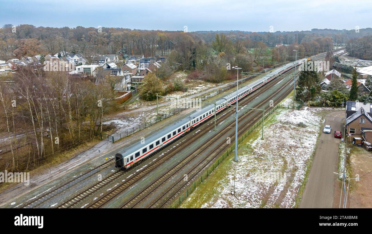 OLDENZAAL, NETHERLANDS - DECEMBER 2, 2023: Aerial view of a Dutch ...