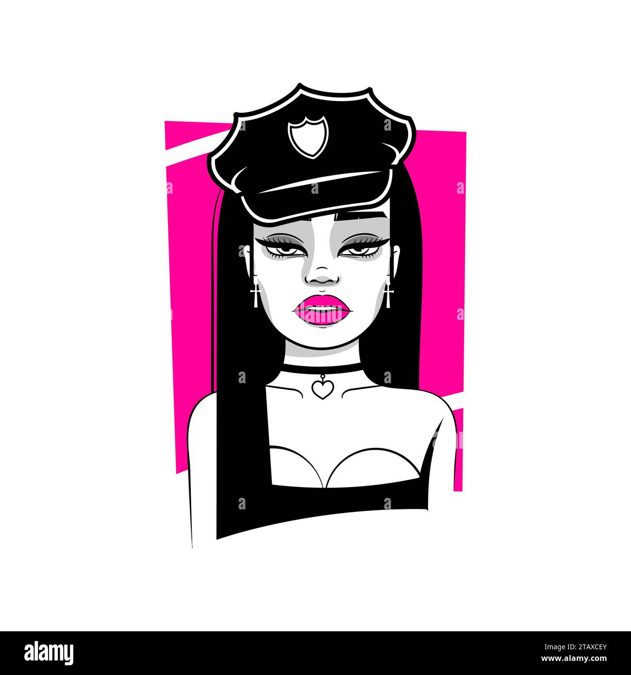 Police Officer Woman Saluting Cartoon Flat Illustration Detective