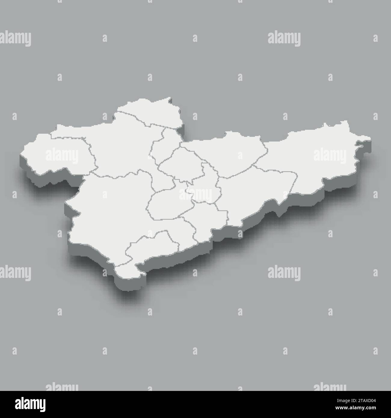 3d isometric map Central Anatolia Region of Turkey, isolated with shadow Stock Vector Image ...