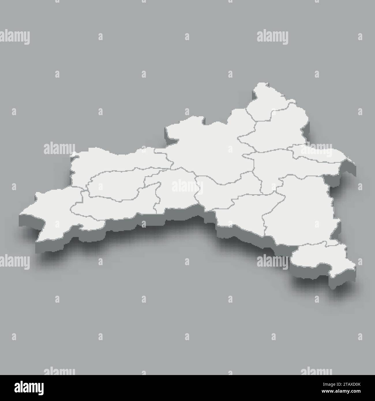3d isometric map Eastern Anatolia Region of Turkey, isolated with shadow Stock Vector Image ...