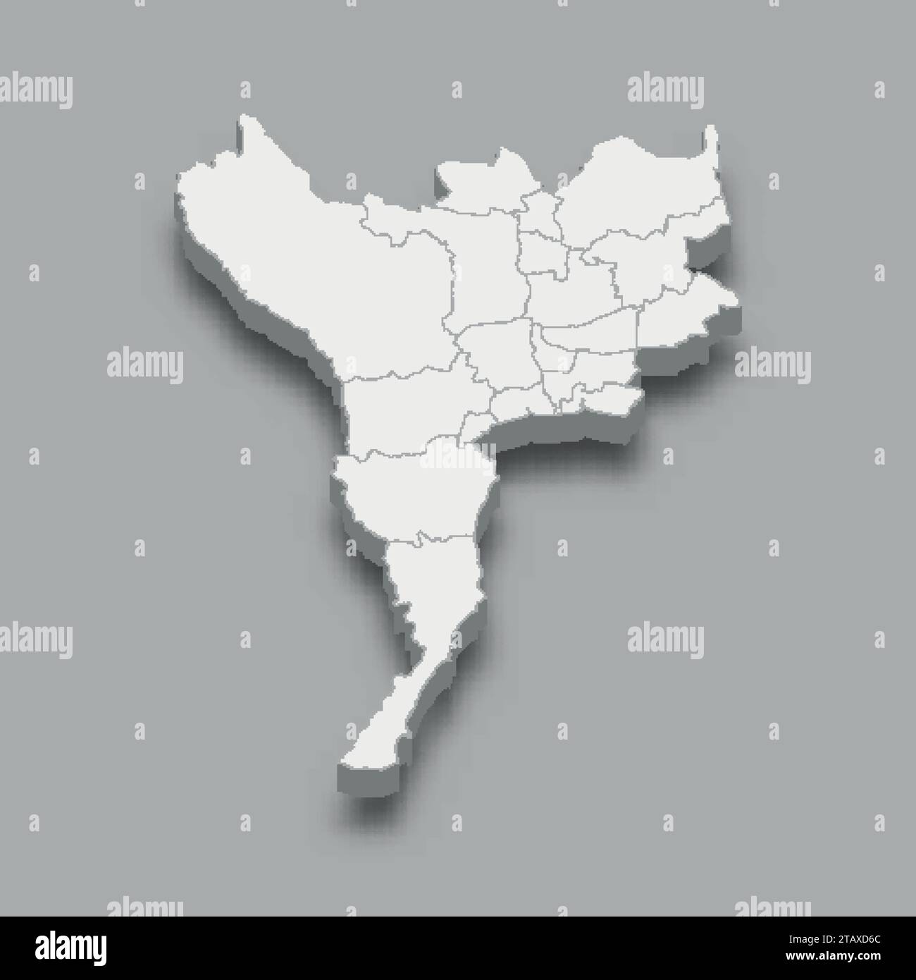 3d isometric map Central Region of Thailand, isolated with shadow Stock ...