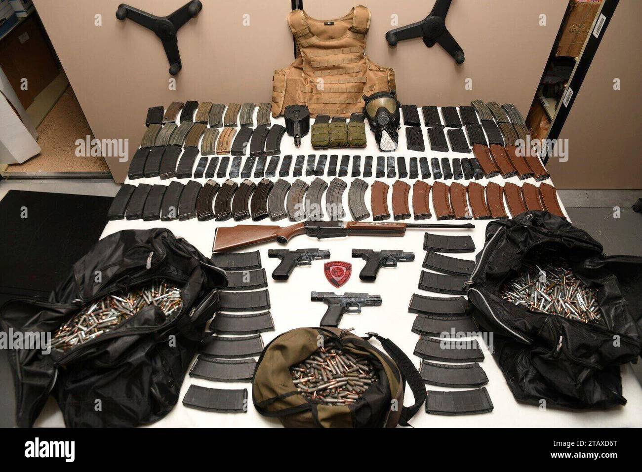 This photo provided by East Providence Police Department, hundreds of ...