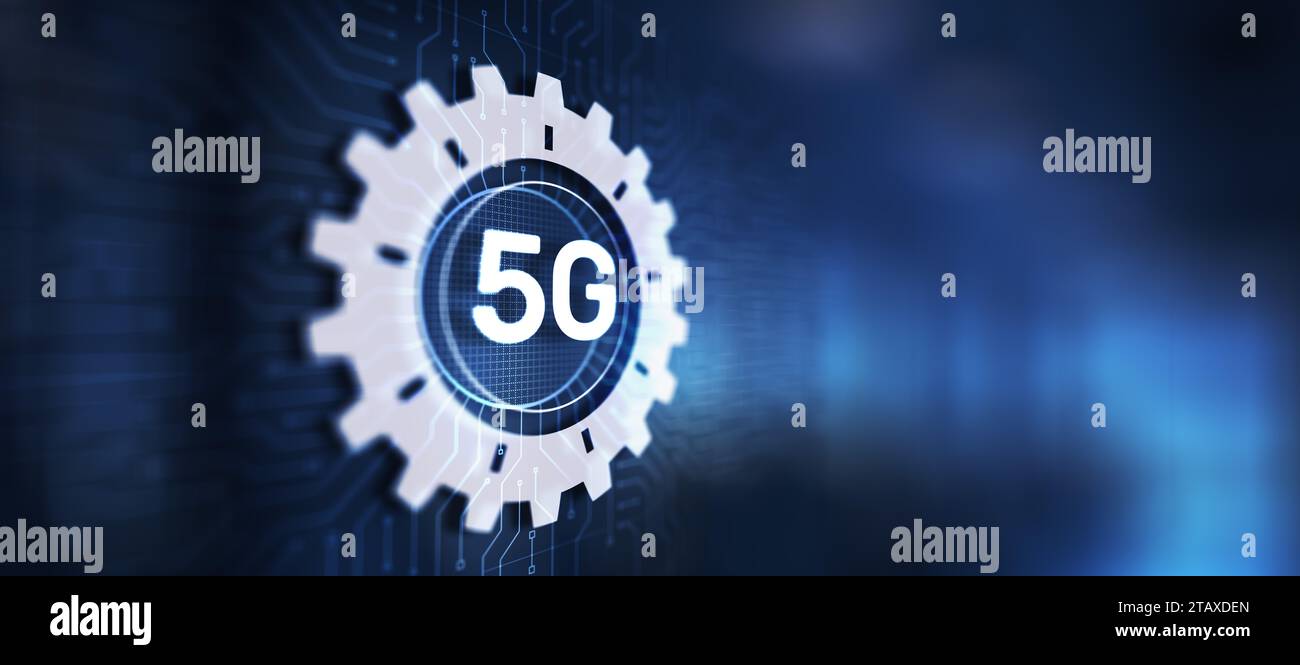 5G Fifth generation of mobile internet. Fast connection ...
