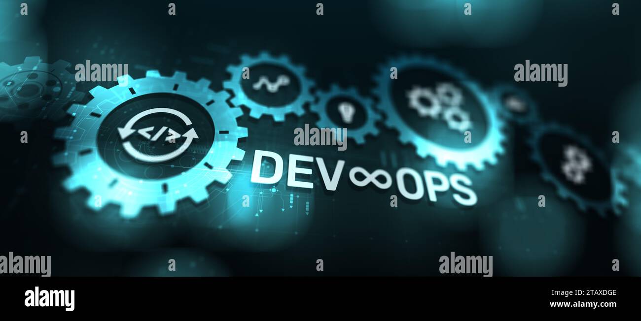 DevOps Agile development concept on virtual screen Stock Photo - Alamy