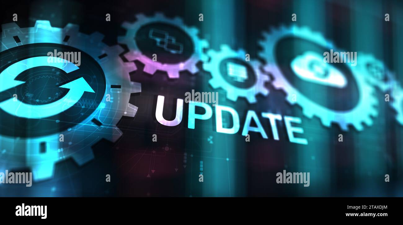 Update System Upgrade Software version technology concept on virtual ...