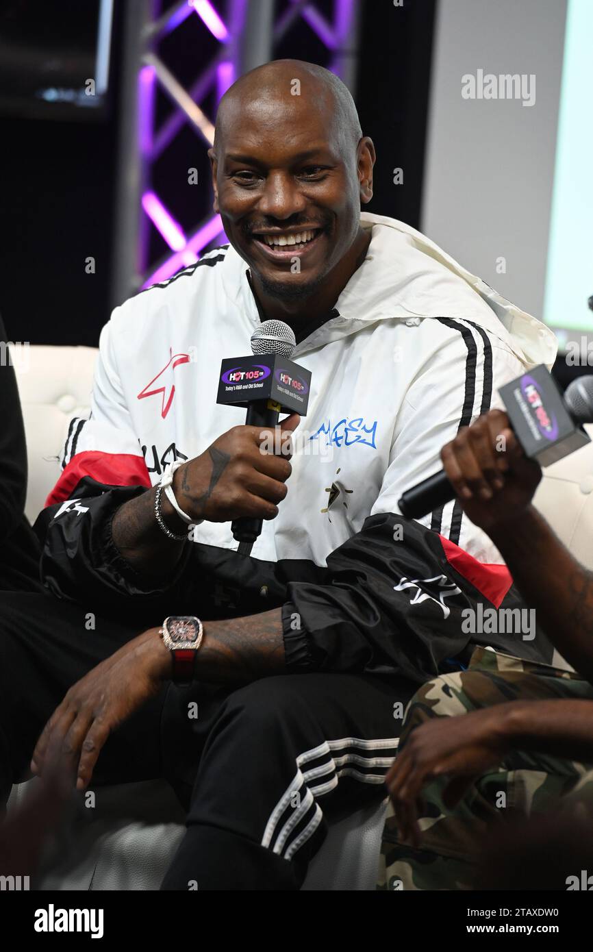 Hollywood, FL, USA. 02nd Dec, 2023. Tyrese Gibson attends Hot 105 Live ...