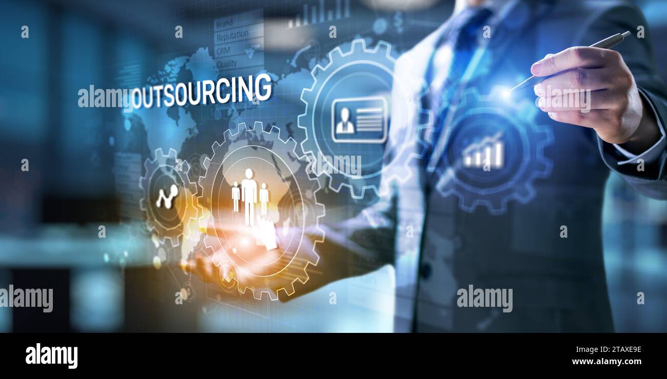 Outsourcing Global recruitment HR concept on virtual screen Stock Photo ...