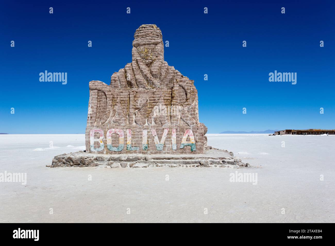 Uyuni, Bolivia - August 20, 2019: view of Dakar Rally monument in Uyuni ...